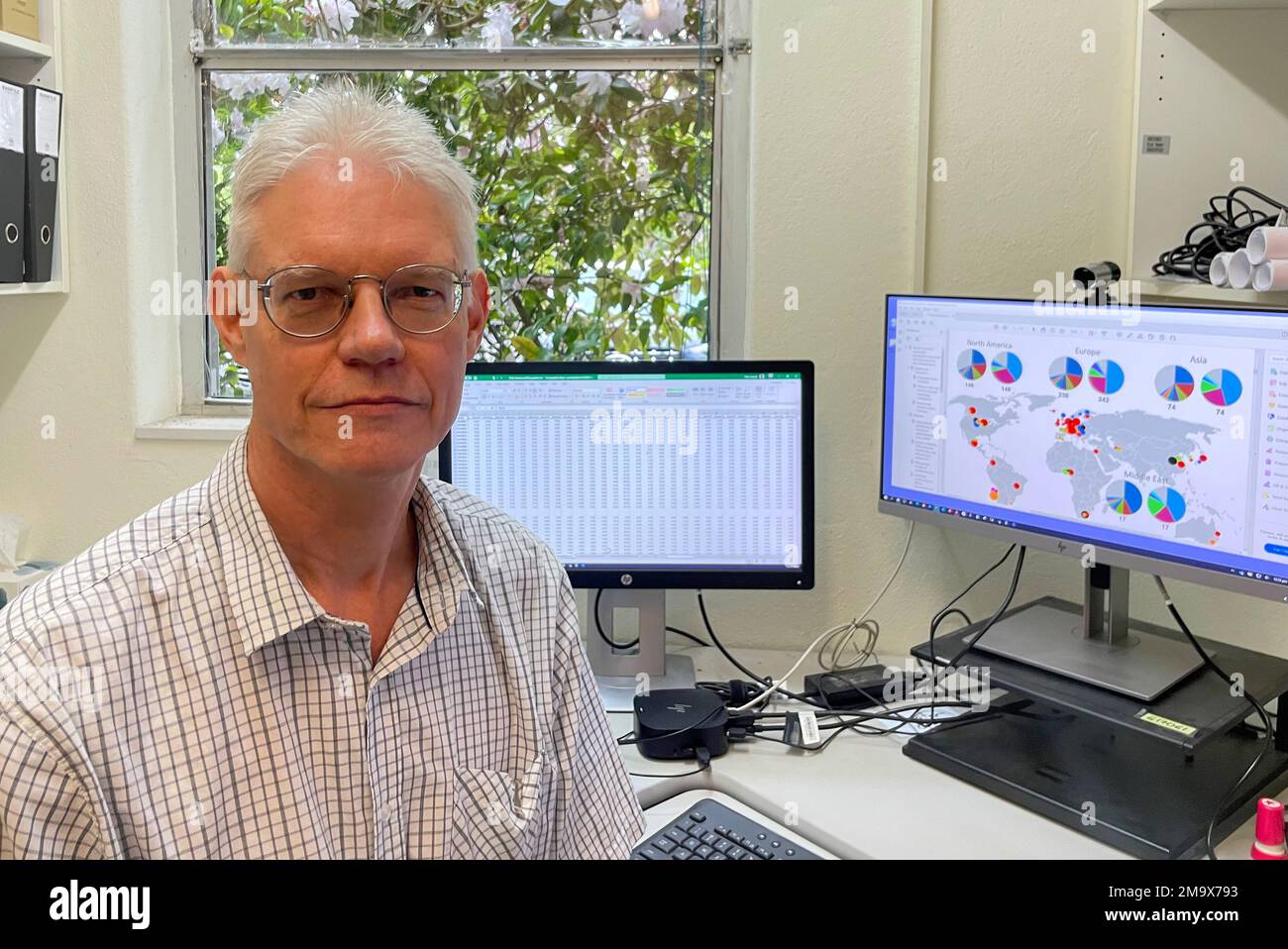 Peter Janssen, a principal scientist at AgResearch, sits at his desk in ...