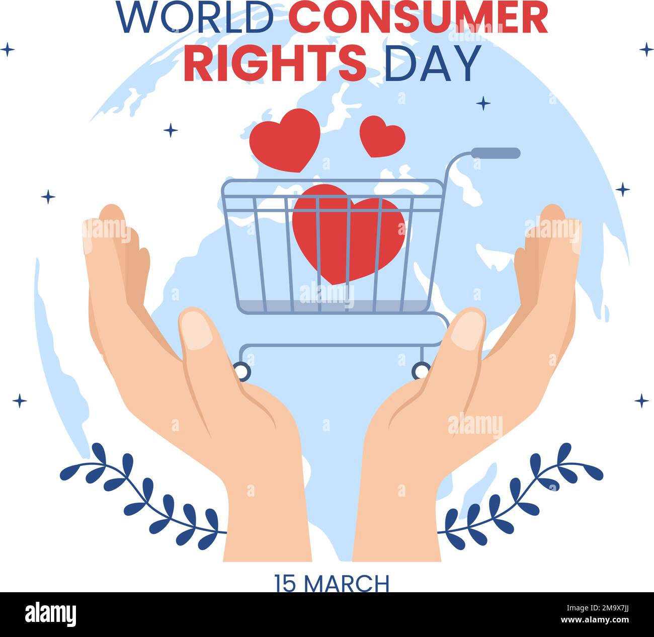 World Consumer Rights Day Illustration with Shopping, Bags and Needs of ...