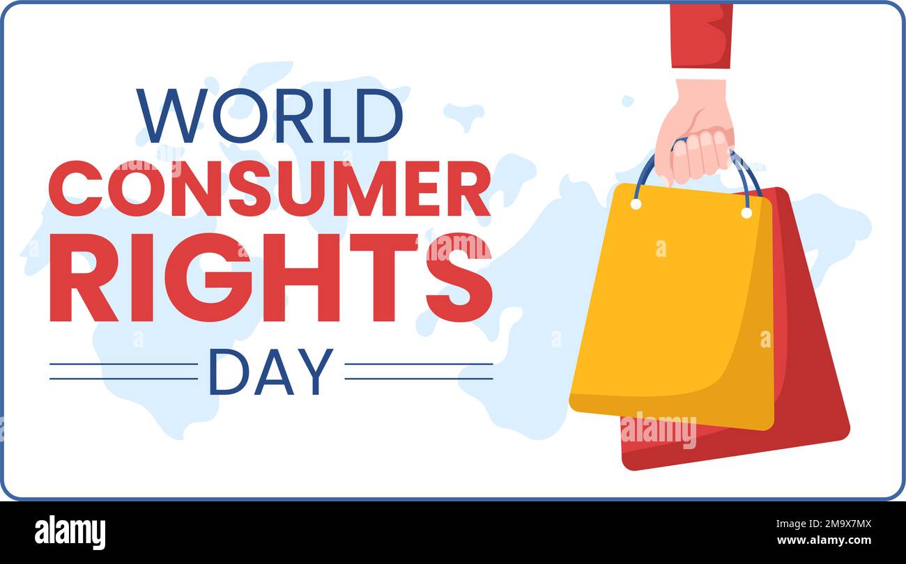 World Consumer Rights Day Illustration with Shopping, Bags and Needs of ...