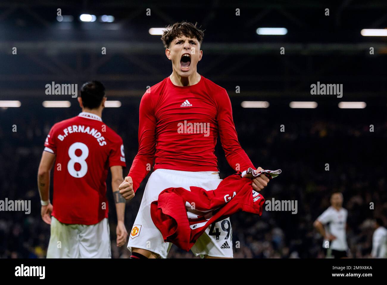Manchester United's Alejandro Garnacho celebrates scoring his side's ...