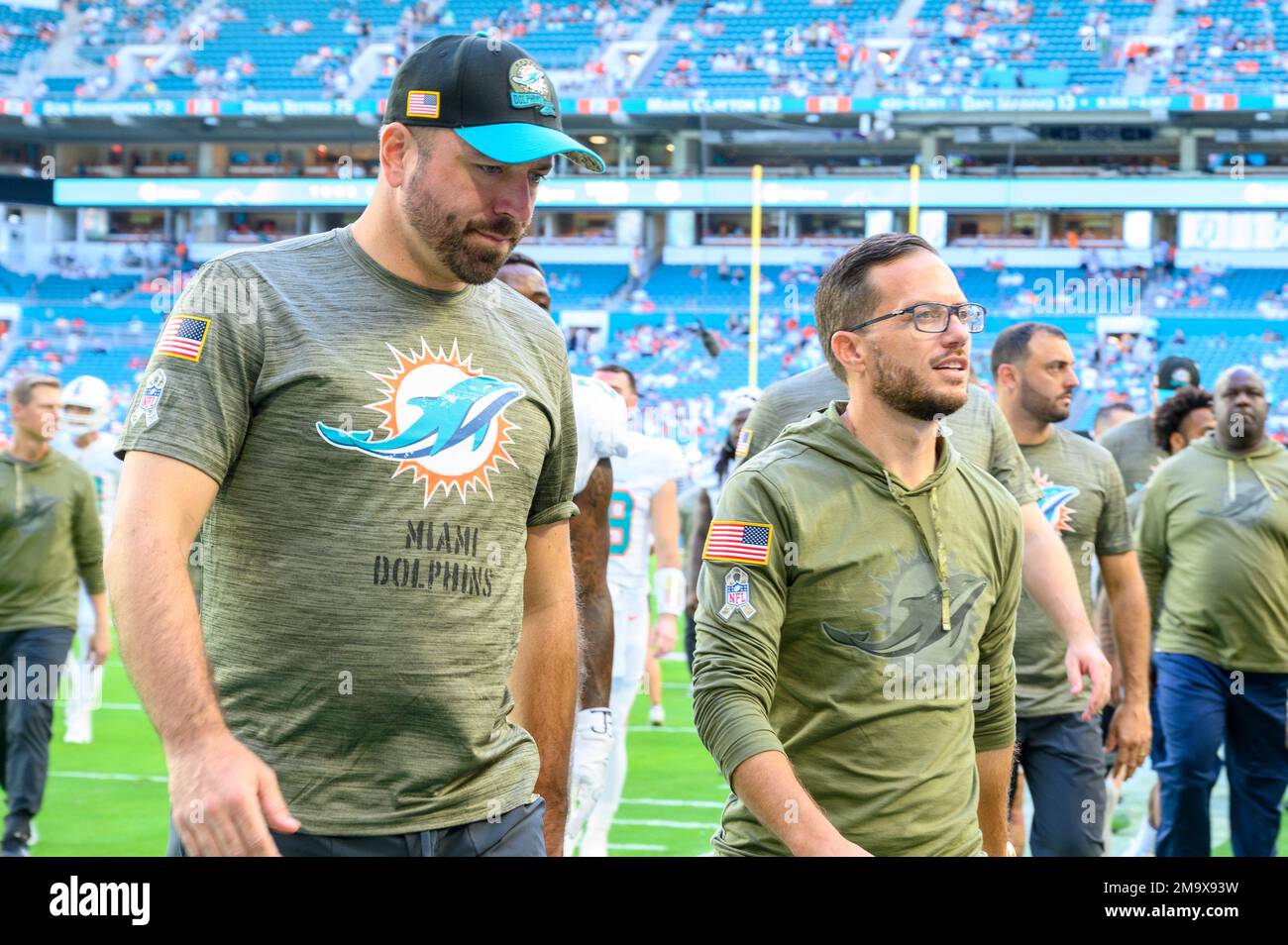 Miami Dolphins offensive coordinator Frank Smith and Miami Dolphins ...