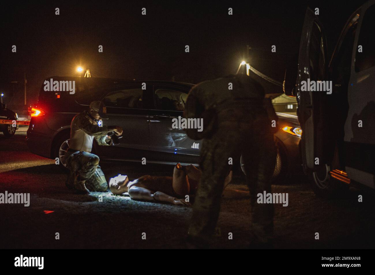 U.S. Army Sgt. Sidney Perry and Cpl. Trevor Franklin, assigned to 55th ...
