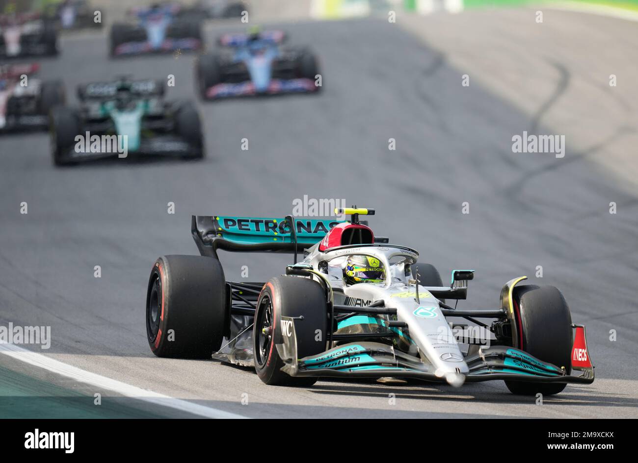 Mercedes driver Lewis Hamilton, of Britain, steers his car during the ...