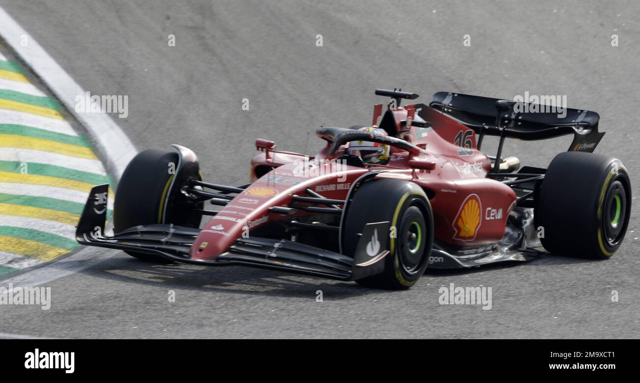 Ferrari driver Charles Leclerc, of Monaco, steers his car during the ...