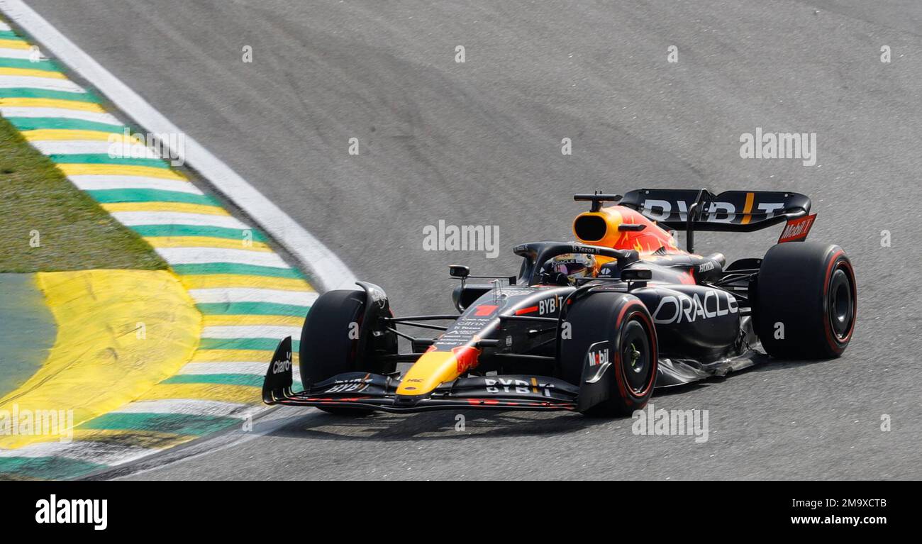 Red Bull driver Max Verstappen, of The Netherlands, steers his car ...