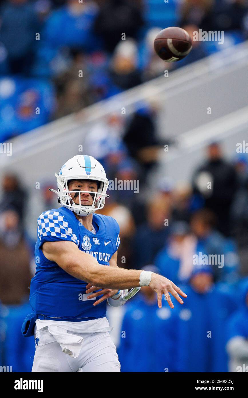 Kentucky quarterback Will Levis throws a pass during an NCAA college ...