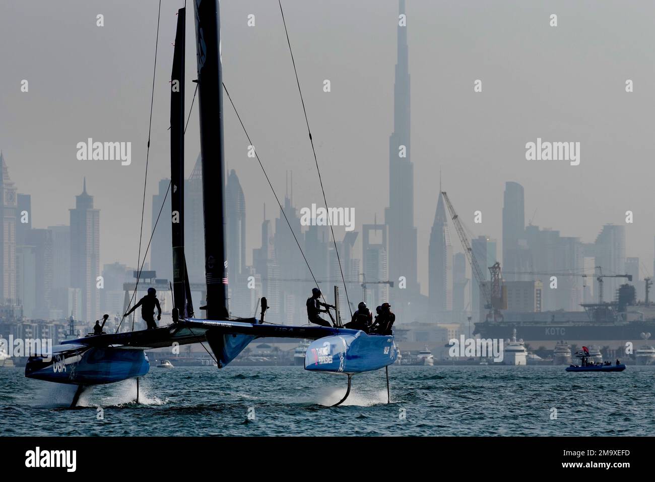 Sail GP team of U.S.A. competes during the Dubai Sail Grand Prix Race ...