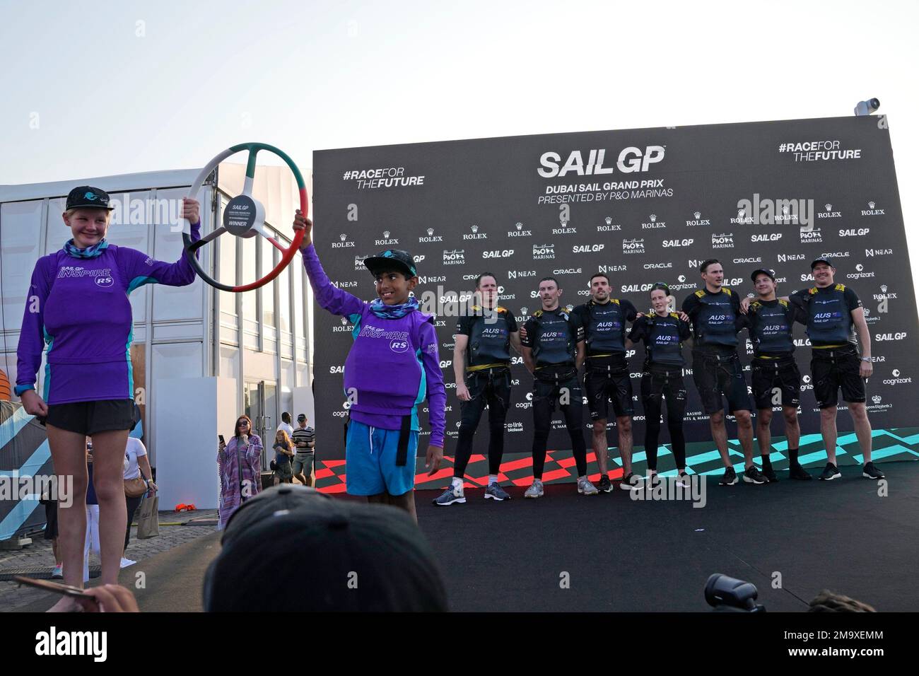Australia GP Sailing team celebrate after winning the Dubai Sail Grand ...