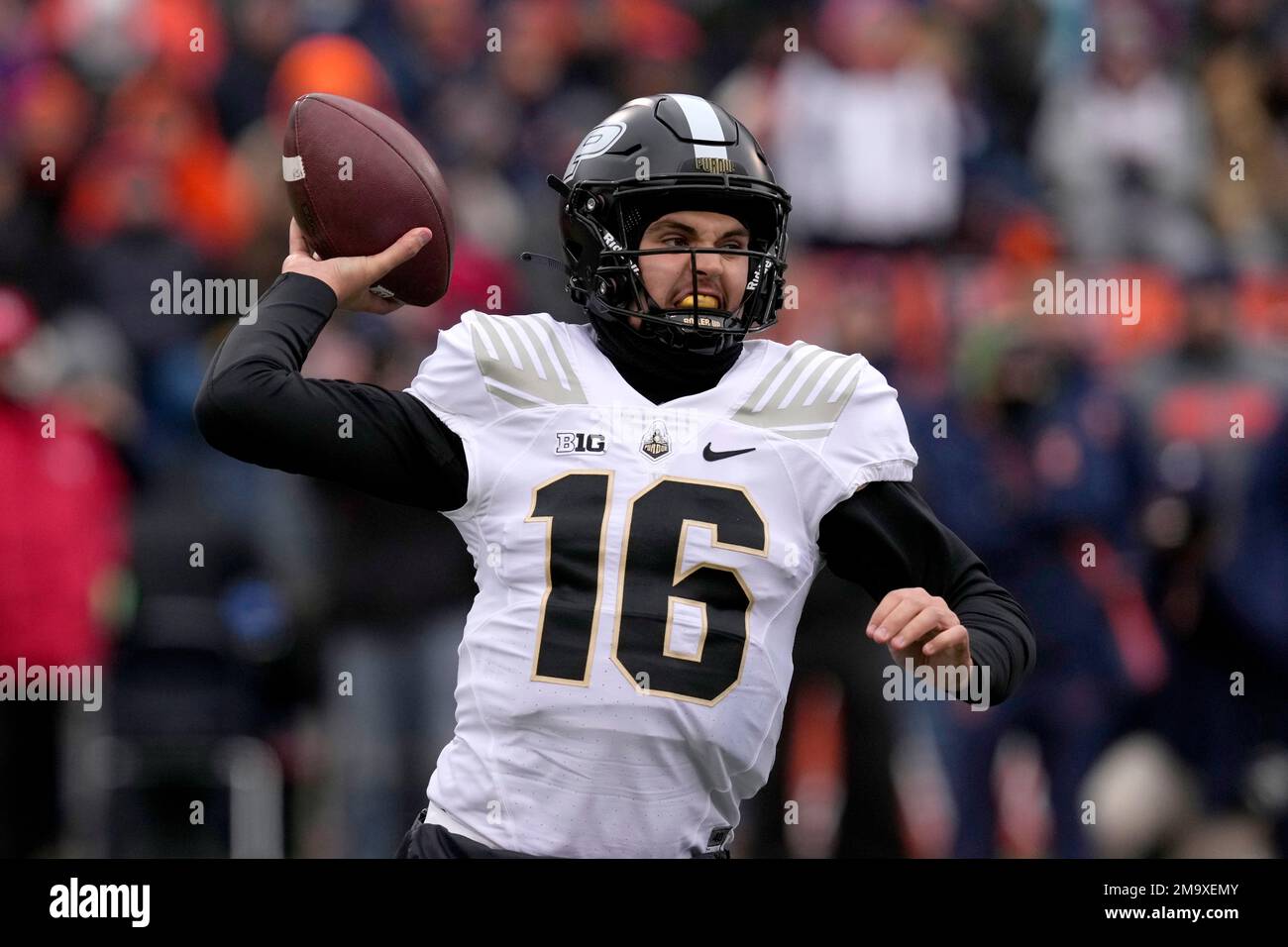 Purdue quarterback Aidan O'Connell looks to passes during an NCAA ...