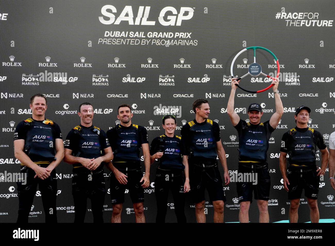 Australia GP Sailing team celebrate after winning the Dubai Sail Grand ...
