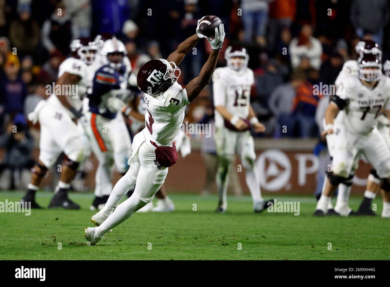 Texas A&M wide receiver Devin Price (3) catches a pass for a first down ...
