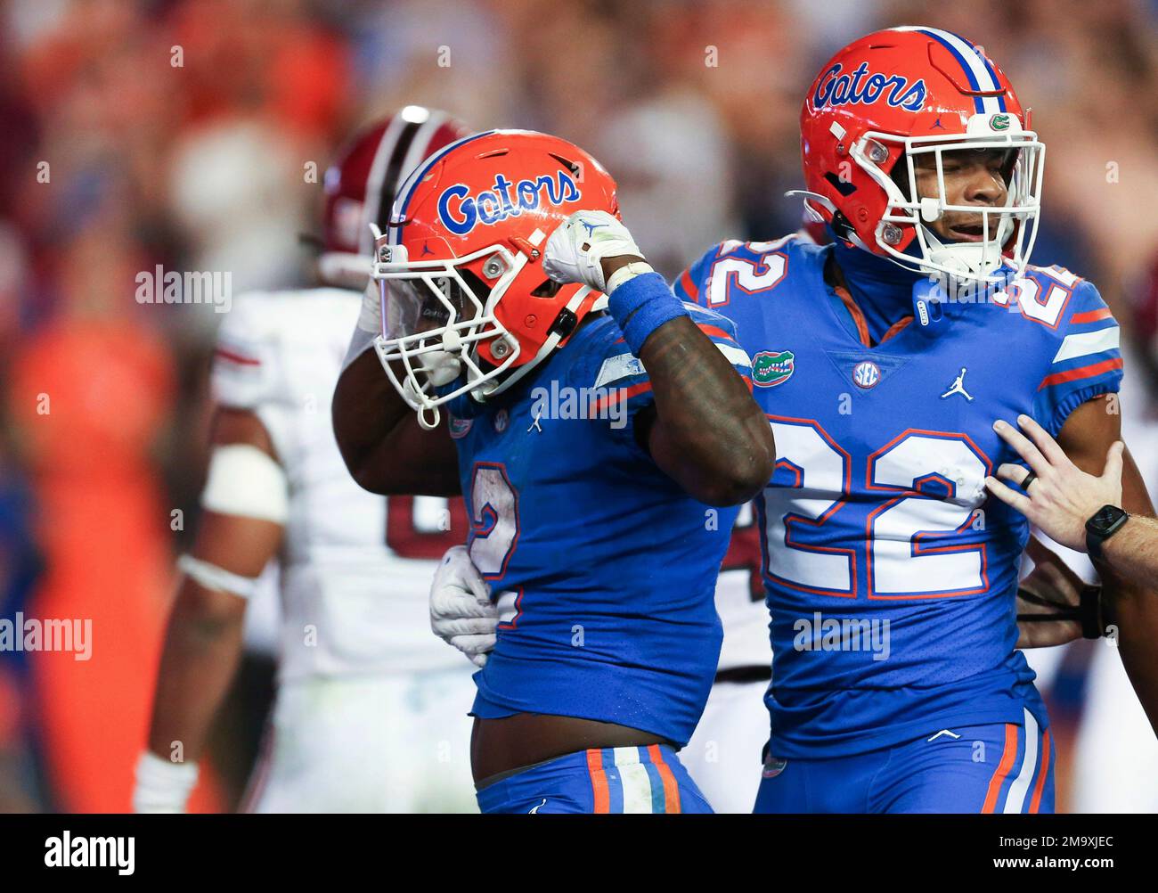 Florida running back Montrell Johnson Jr. (2) celebrates with wide ...