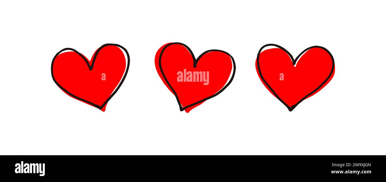 Three hearts line in hi-res stock photography and images - Alamy