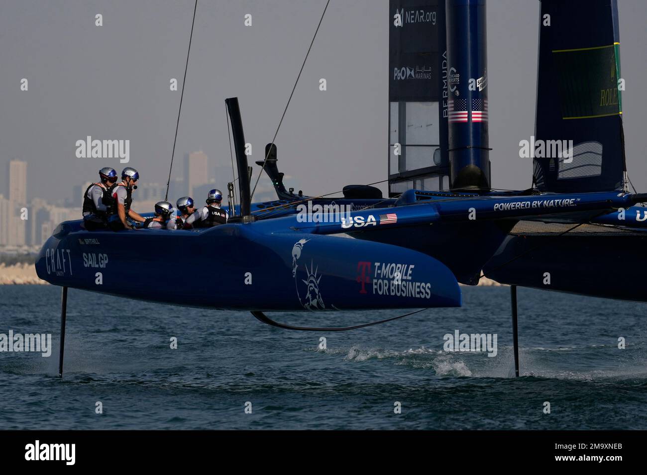 Sail GP team from U.S.A. competes during the Dubai Sail Grand Prix Race ...