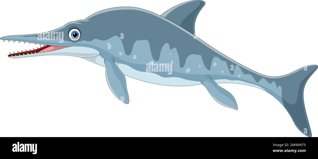 Cartoon ichthyosaurus on white background Stock Vector Image & Art - Alamy