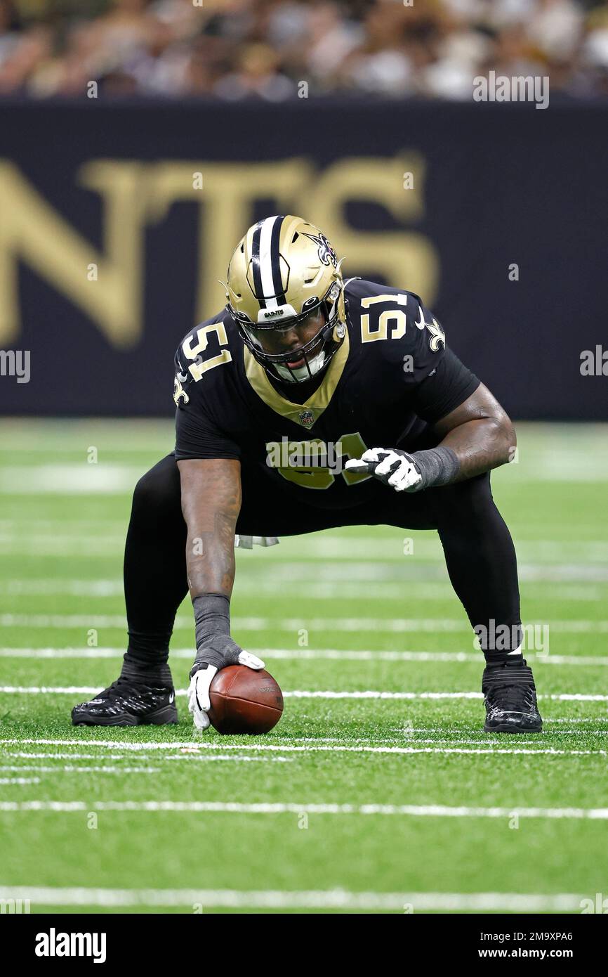 New Orleans Saints center Cesar Ruiz (51) during an NFL football game ...