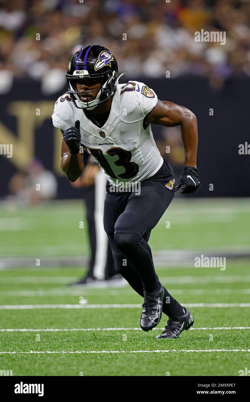 Baltimore Ravens wide receiver Devin Duvernay (13) during an NFL ...