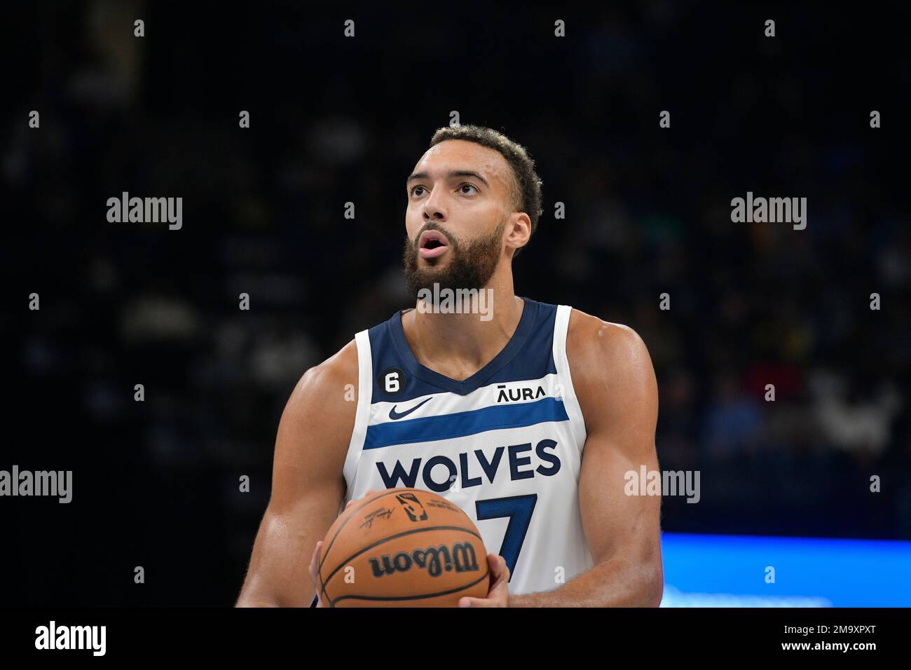 Minnesota Timberwolves center Rudy Gobert plays in the first half of an ...