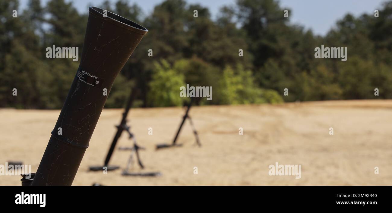 M252 81 mm Mortars assigned to Bravo Company, 1st Battalion, 114th ...