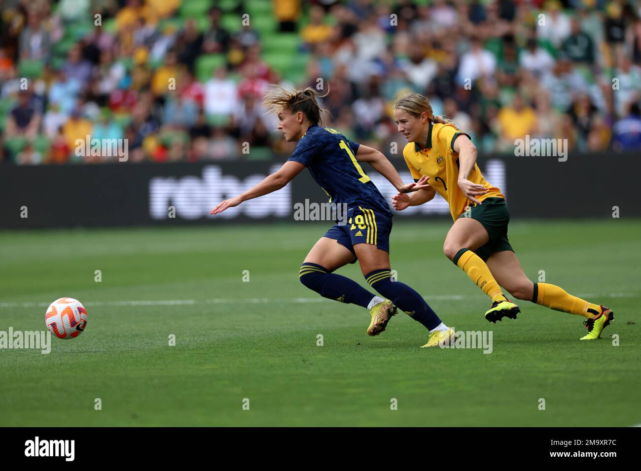 Sweden's Johanna Rytting Kaneryd, left, and Australia's Courtney Nevin ...