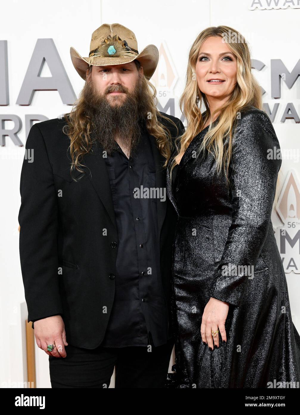 Chris Stapleton, left, and Morgane Stapleton arrive at the 56th Annual ...