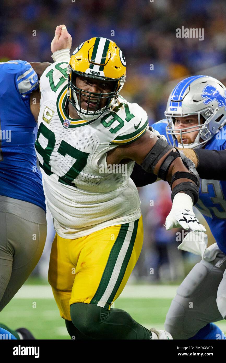 Green Bay Packers defensive tackle Kenny Clark (97) rushes on defense ...
