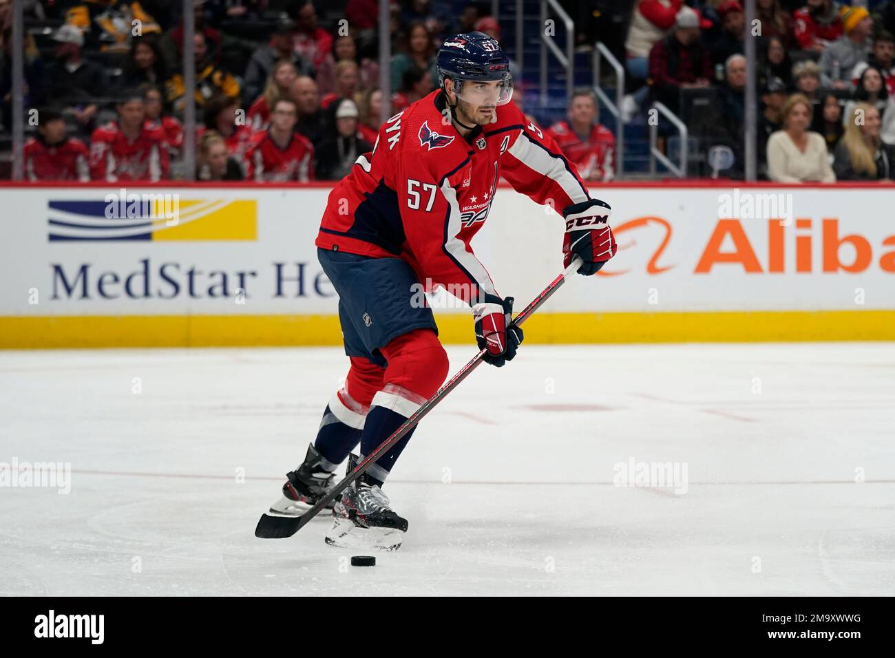 Washington Capitals defenseman Trevor van Riemsdyk skates in the third ...