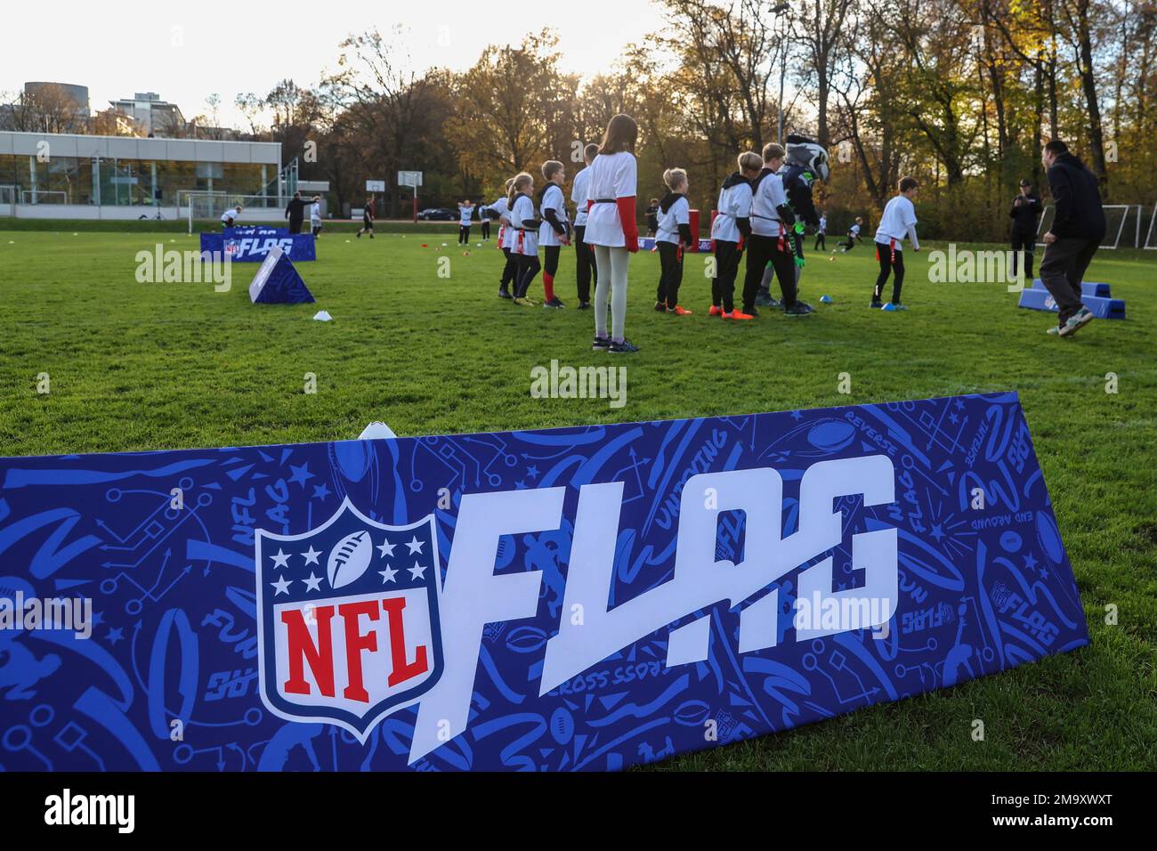 Youth participating in the NFL FLAG football program on Friday, Nov. 11 ...