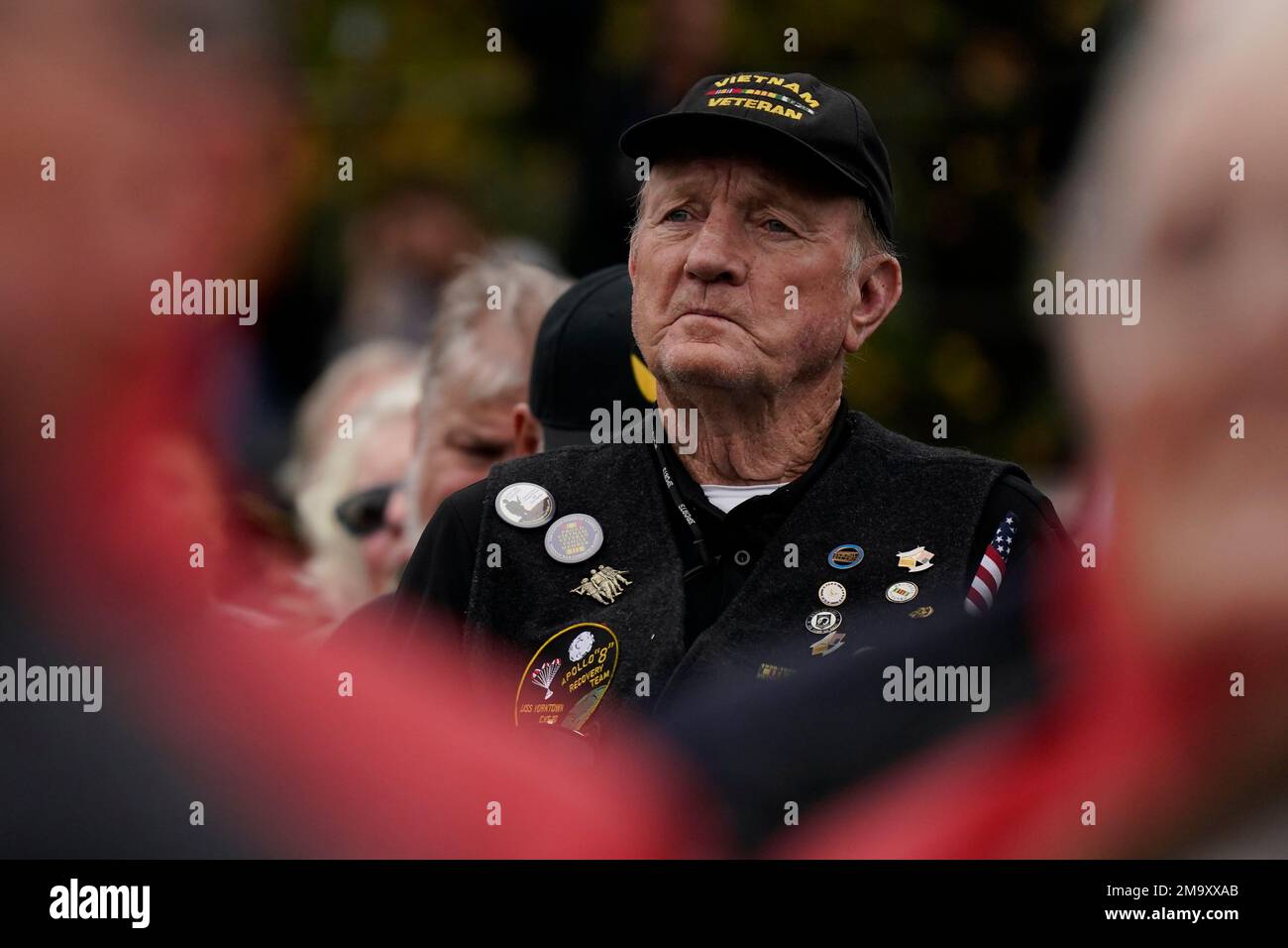 Navy Vietnam veteran, Robert Zabel, of Columbia Falls, Mont., looks to ...