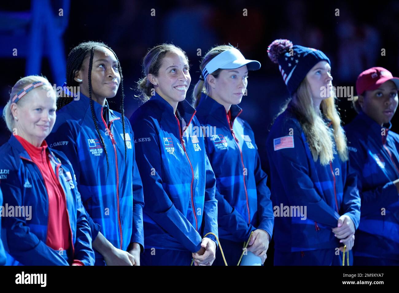 The United States team line up from left to right team captain Kathy ...
