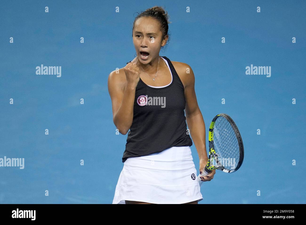 Canada's Leylah Fernandez celebrates after winning a point against ...
