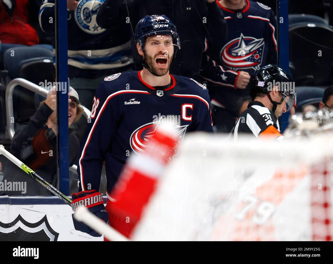 Columbus Blue Jackets forward Boone Jenner celebrates his goal against ...