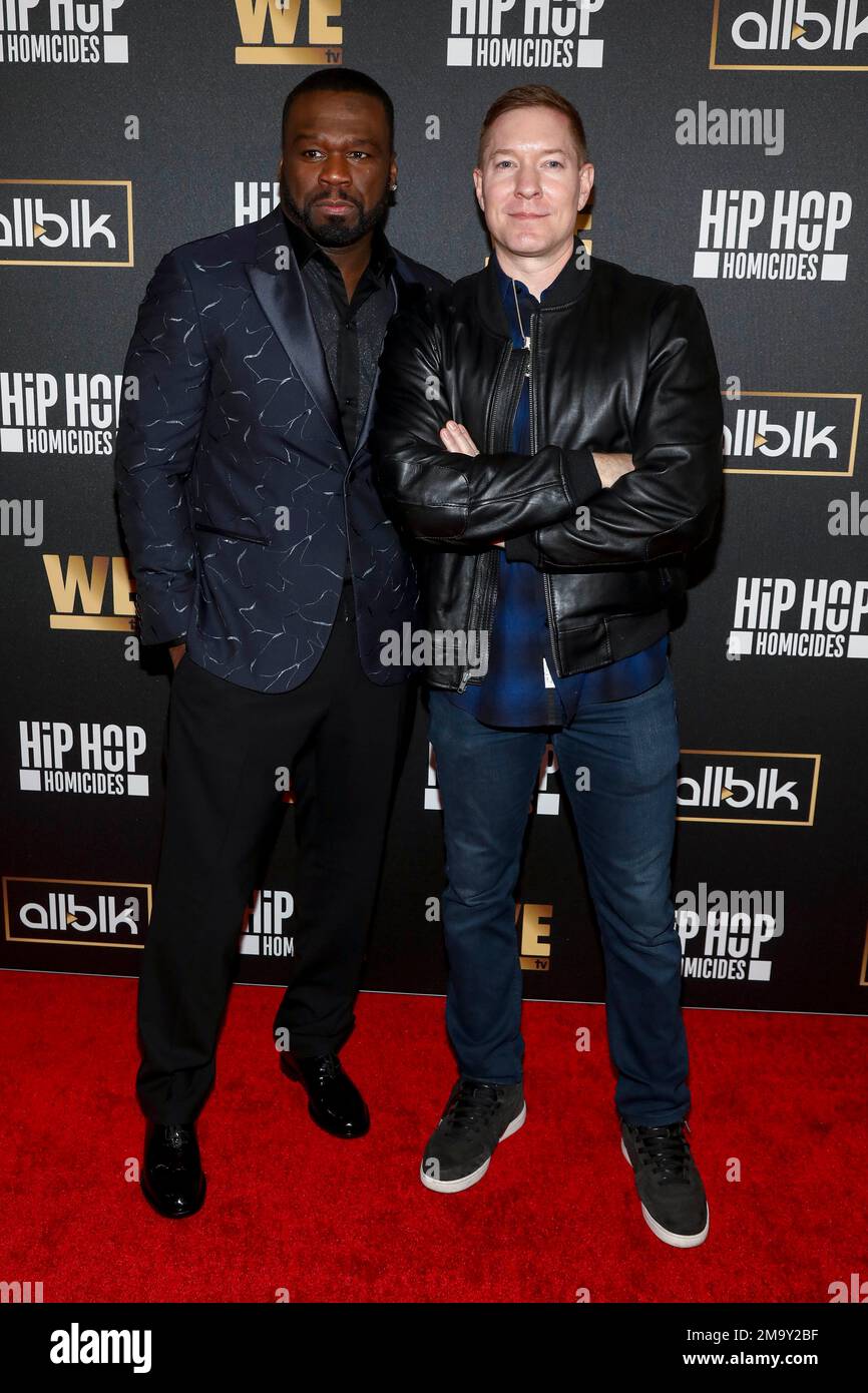 Recording artist Curtis "50 Cent" Jackson, left, and actor Joseph Sikora attend the premiere for ...