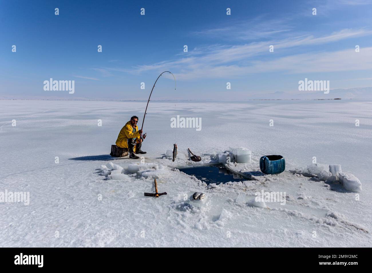 Cracking Ice Expedition Boat Exploration on a Shattered Ice Sheet Stock ...