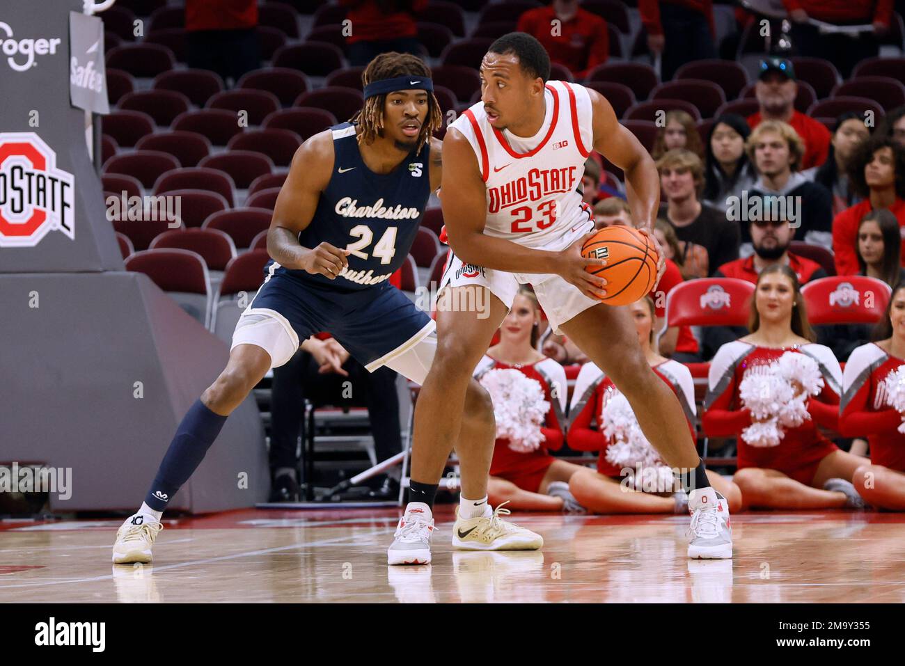 Ohio State's Zed Key, right, is defended by Charleston Southern's ...