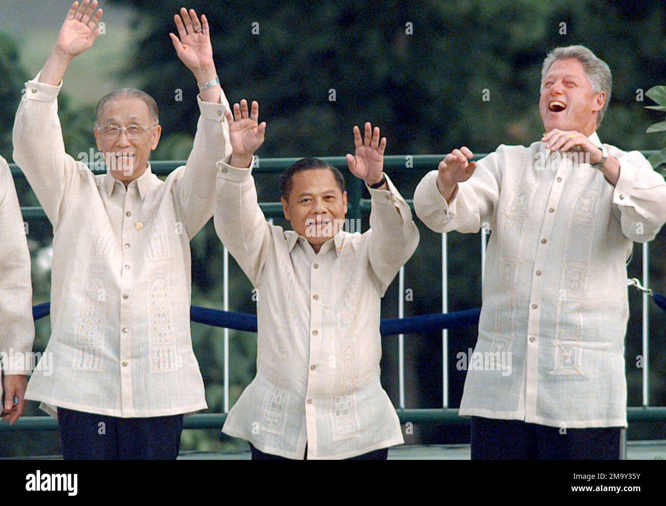 FILE - U.S. President Bill Clinton, right, wearing a traditional ...