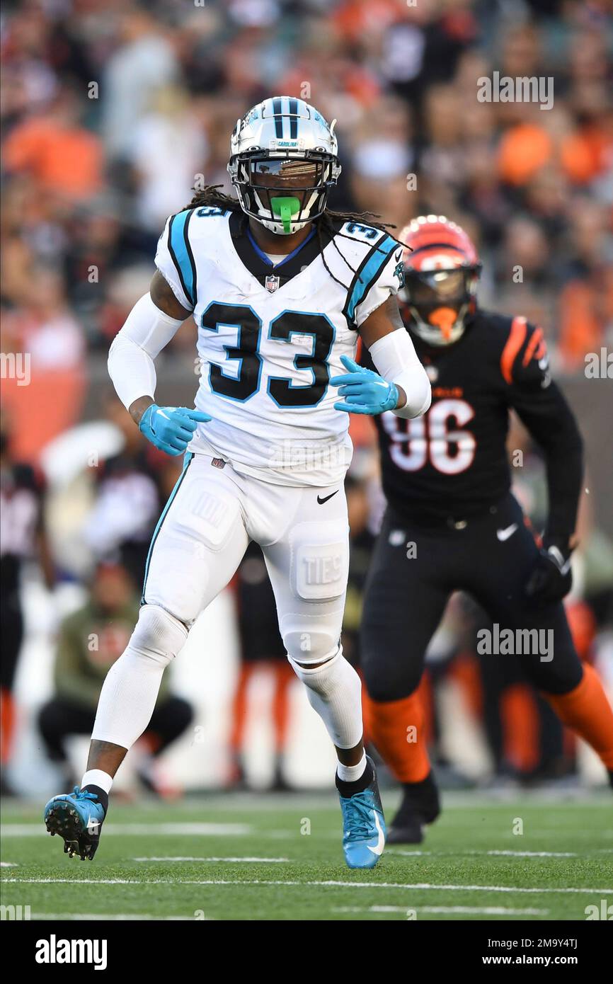 Carolina Panthers running back D'Onta Foreman (33) runs for the play ...