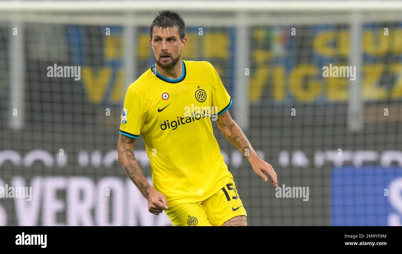 Inter Milan's Francesco Acerbi controls the ball during a Series A ...