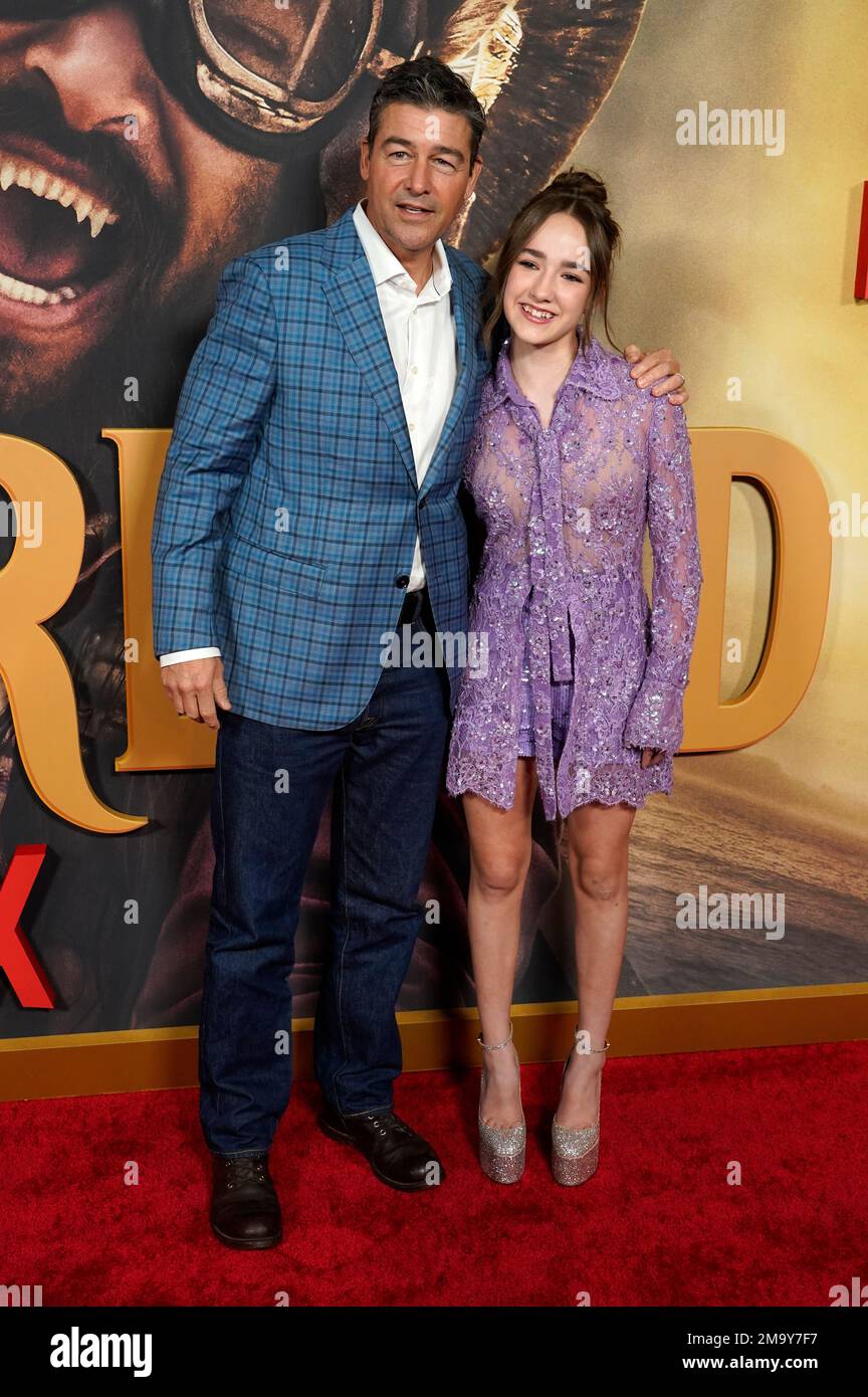 Kyle Chandler, left, and Marlow Barkley, cast members in "Slumberland ...