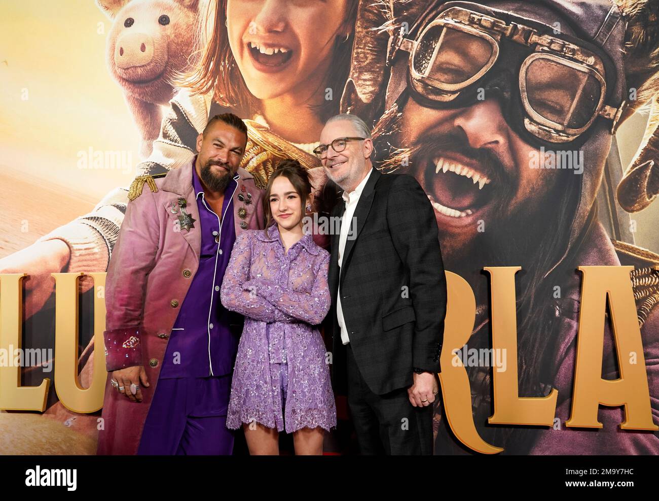 Francis Lawrence, right, director of "Slumberland," poses with cast ...