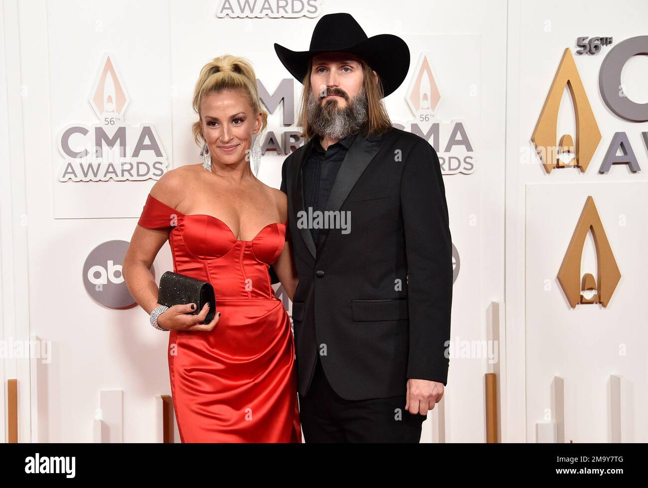 Christina Gore, left, and Ryan Gore arrive at the 56th Annual CMA ...