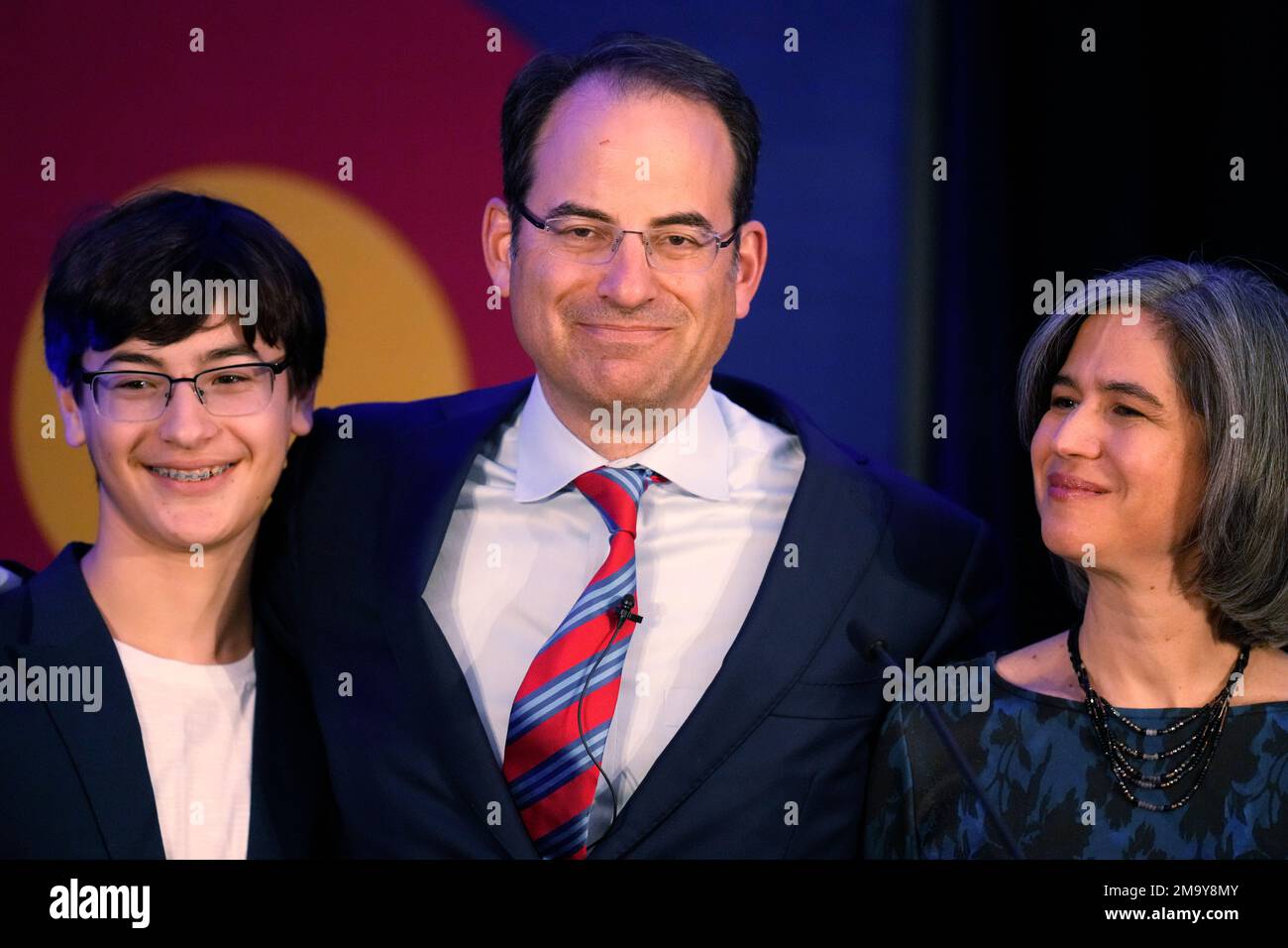 Incumbent Democratic Colorado Attorney General Phil Weiser, center, is ...