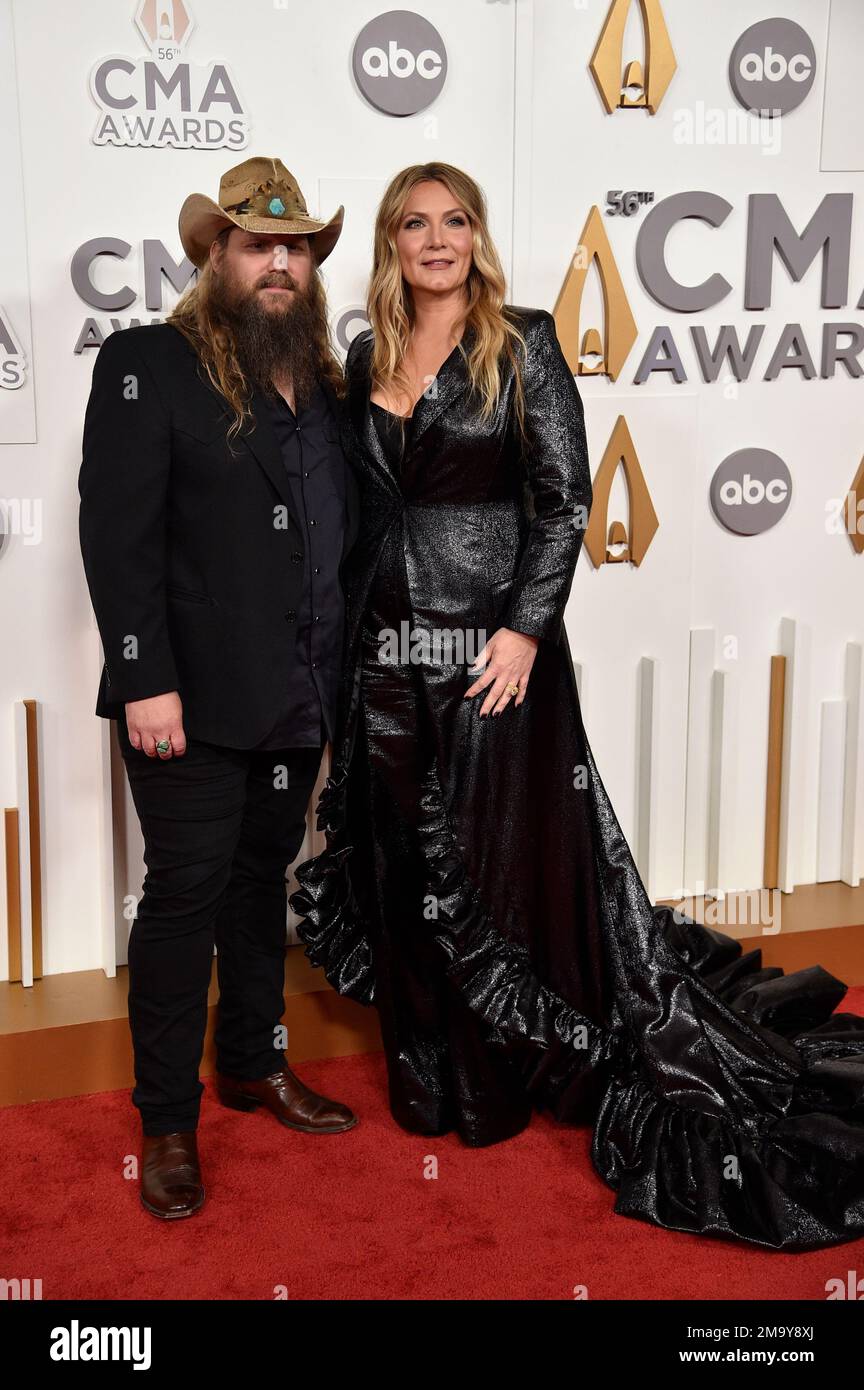 Chris Stapleton, left, and Morgane Stapleton arrive at the 56th Annual ...