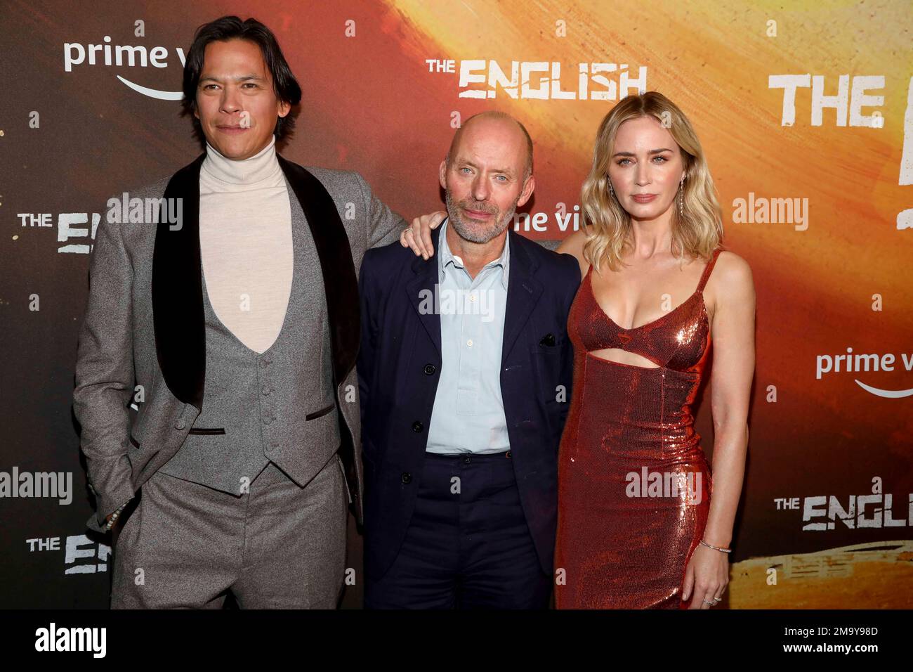 Actor Chaske Spencer, from left, director Hugo Blick and actor Emily ...