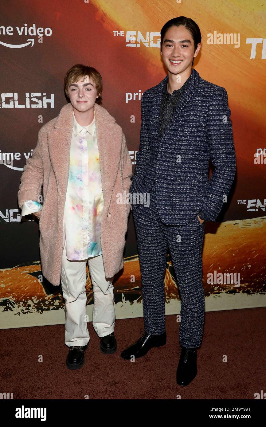 Actors Elsie Fisher, left, and Sean Kaufman, right, attend the premiere ...