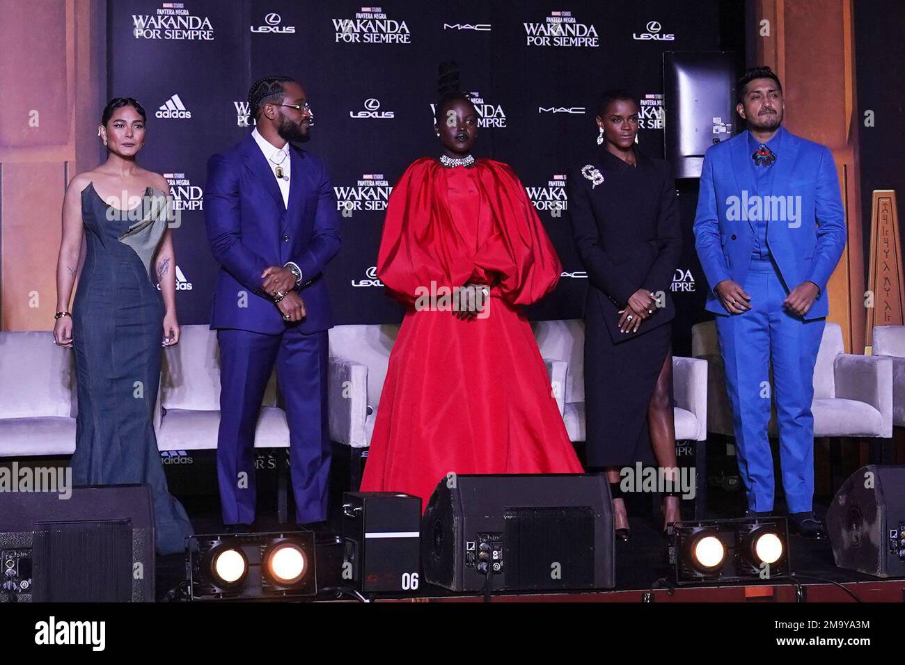 From left to right, actor Mabel Cadena, Director Ryan Coogler, actor ...