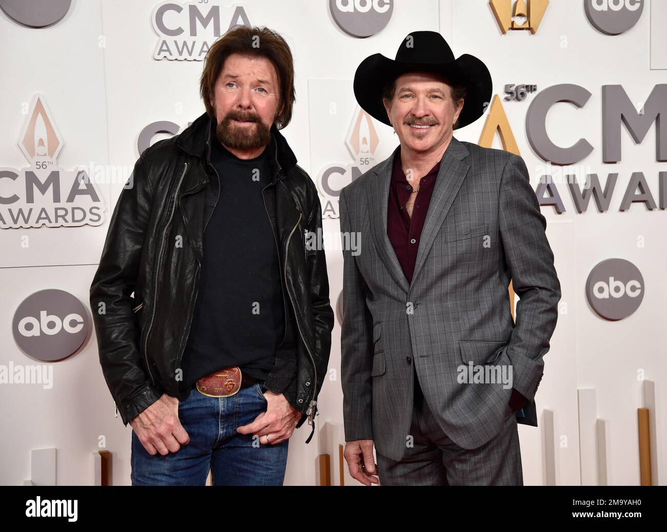 Ronnie Dunn, left, and Kix Brooks, of Brooks & Dunn, arrives at the ...