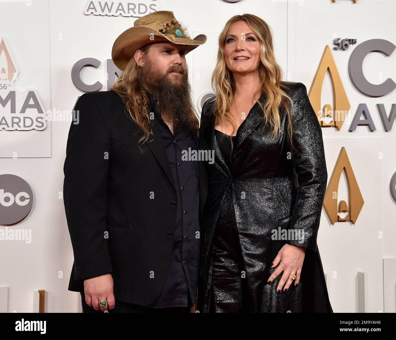 Chris Stapleton, left, and Morgane Stapleton arrive at the 56th Annual ...