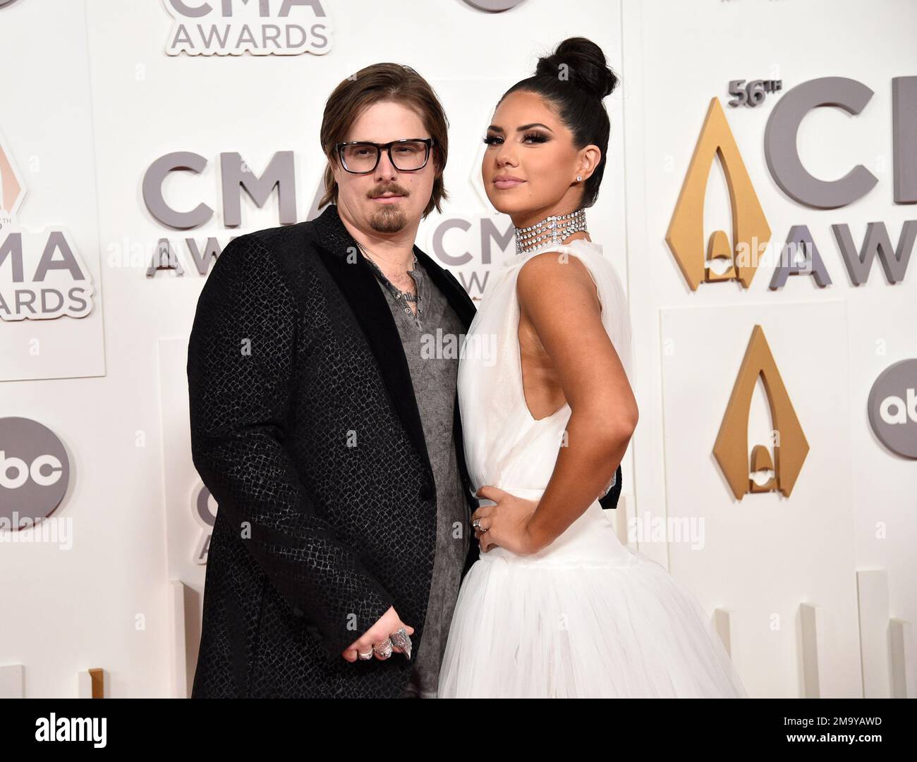 Hardy, left, and Caleigh Ryan arrive at the 56th Annual CMA Awards on ...