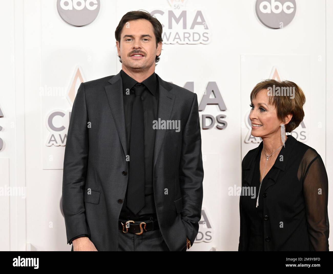 Matt Stell, left, and his mother Lisa Todd arrive at the 56th Annual ...
